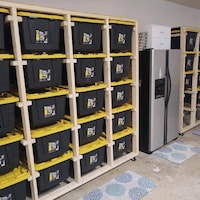 Mobile Storage Bin for Garage Kit / 27 Gallon Shelf on Wheels / Trendy ...