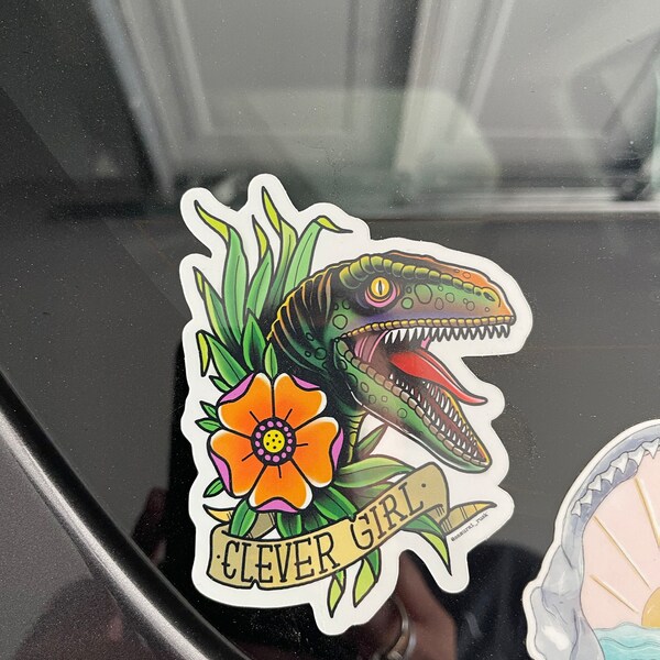 Clever Girl Sticker - Vinyl Sticker - Tattoo Flash - Etsy