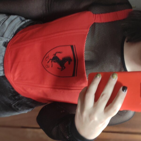 CORSET SPORT FERRARI / Upcycling Corset From Polo/ Ferrari Shirt - Etsy