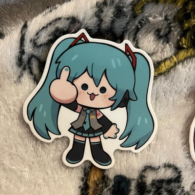 Hatsune Miku Middle Finger 3 Matte Vinyl Sticker - Etsy
