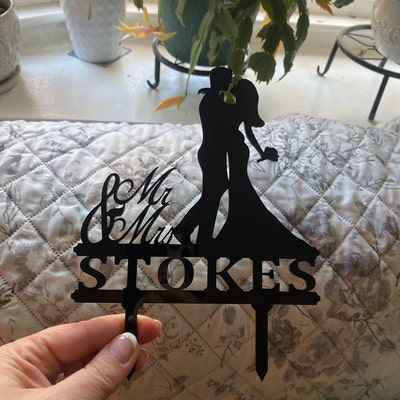 Western Cake Topper, Horseshoe Roping Date Mr & Mrs Surname ...