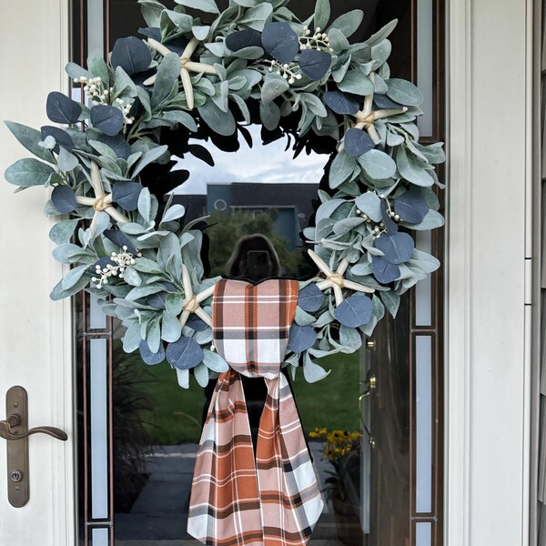 Houndstooth Wreath Sash for Football Fan Front Door Decor Houndstooth ...