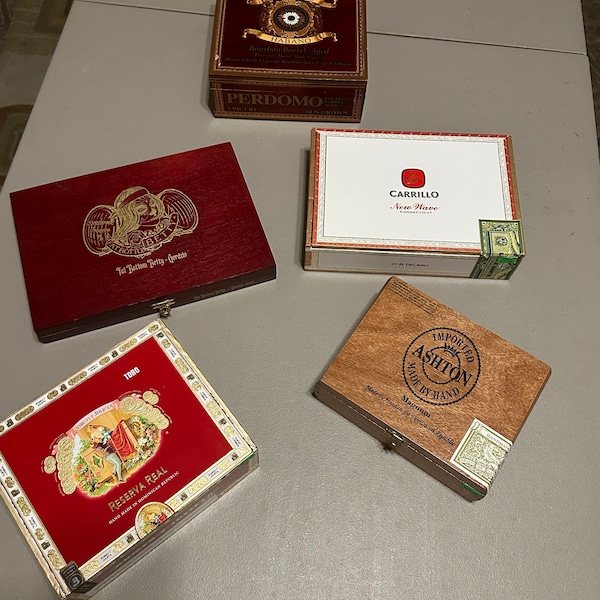 Empty Cigar Boxes, Wooden Cigar Boxes for Crafts & More - Etsy