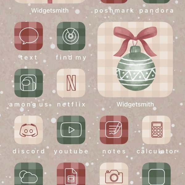 Christmas App Icons, Xmas App Icons, Neutral App Icons, iPhone Minimal ...