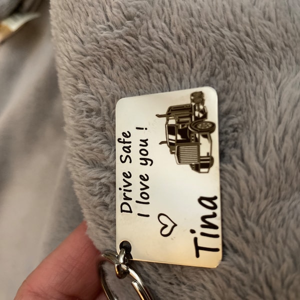 Drive Safe Keychain, Truck Driver Keychain, Custom Trucker Keychain ...