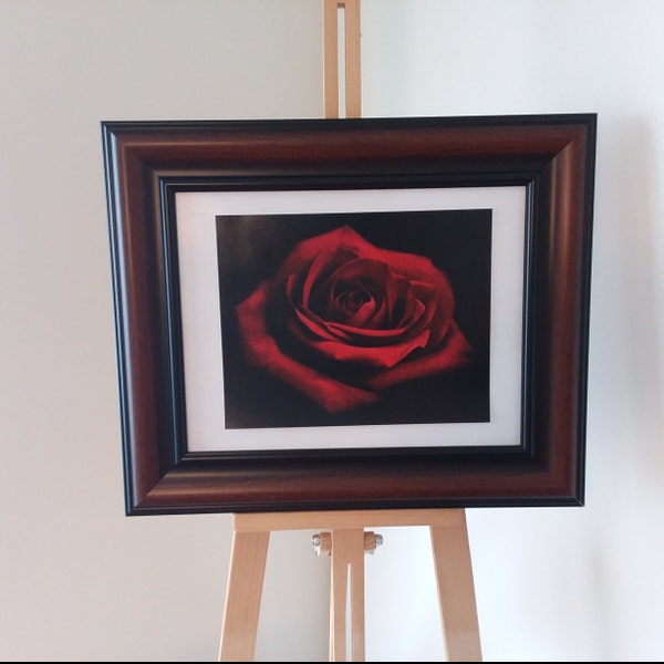 Dark Red Rose Photo, Rose Fine Art Print, Romantic Art Bedroom, Dark ...