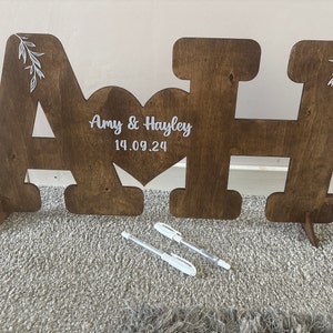 Personalized Engraved Wood Letter Guest Book Alternative/ Wedding Sign ...