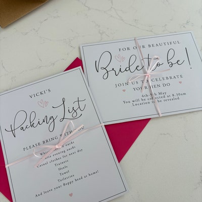 Personalised Bride Hen Do Invite. Bride to Be Hen Party Invitation ...