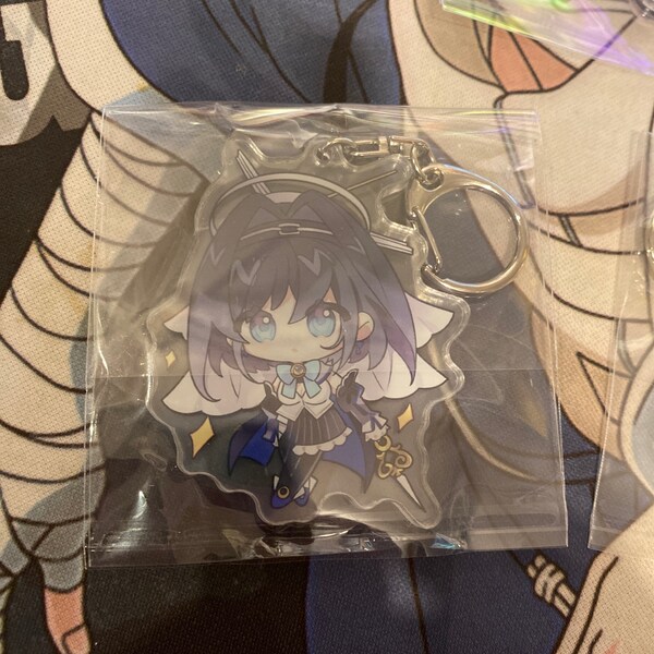 Hololive EN 1st Gen Myth & 2nd Gen Council Vtuber Doujin Double-sided Acrylic Keychain Charm ...