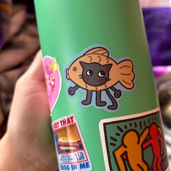 Cat Snack + Fruit Stickers | Aesthetic Cute Stickers + Sticker Pack - Etsy