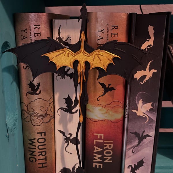 Fourth Wing Dragon Book Insert | Black & Gold PLA Filament - Etsy Canada
