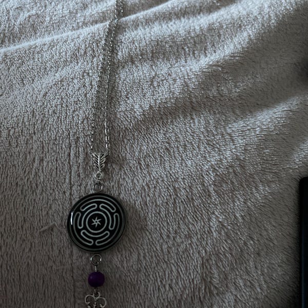 Hekate Goddess Wheel Symbol With Moon Phases Pendant Necklace Box ...