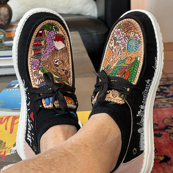 Western Tooled Leather Flaming Spade, Longhorn and Turquoise Jewelry ...