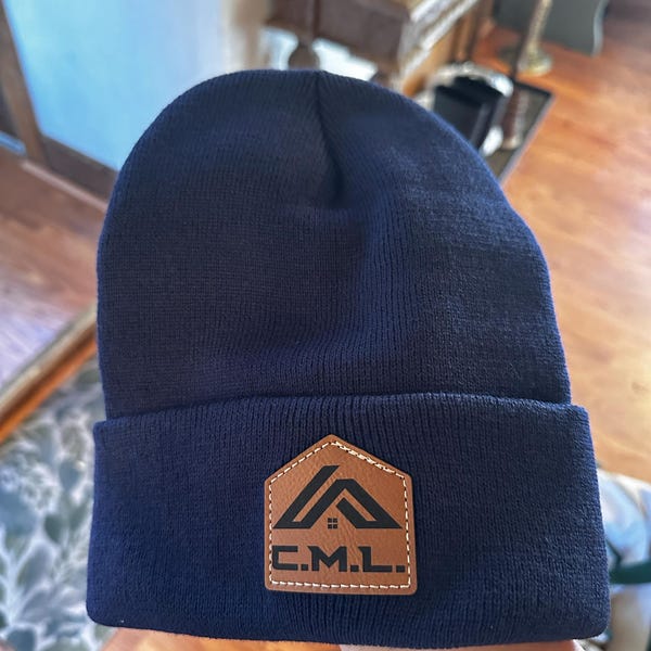 Custom Leather Patch Beanies | Personalized Beanie Hats With Custom ...