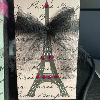 Pink Eiffel Tower Block Sign, Paris Bedroom Decor, French Bedroom ...