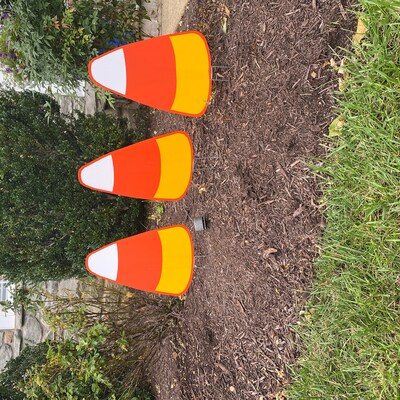 Halloween Candy Corn Yard Decorations Yard Signs Fall Decoration - Etsy