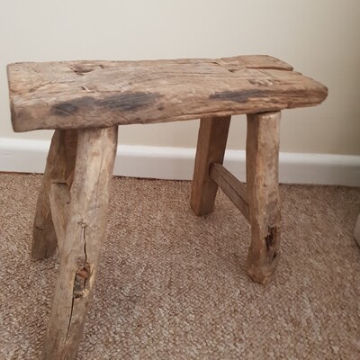 Miniature Milking Stools Antique Stools Rustic Stools Foot Stool Elm ...