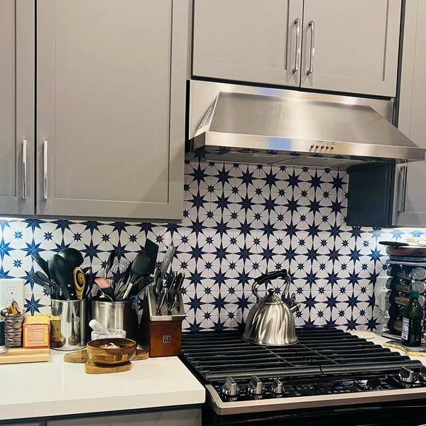 Tile Sticker Kitchen, Bath, Floor, Wall Waterproof & Removable Peel N ...