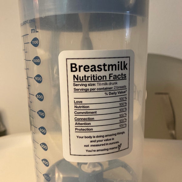 Breastmilk Nutrition Facts Sticker Breastfeeding Nursing Breastmilk ...