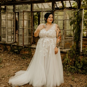 Romantic A Line Tulle Lace Wedding Dress With Sweetheart - Etsy Canada