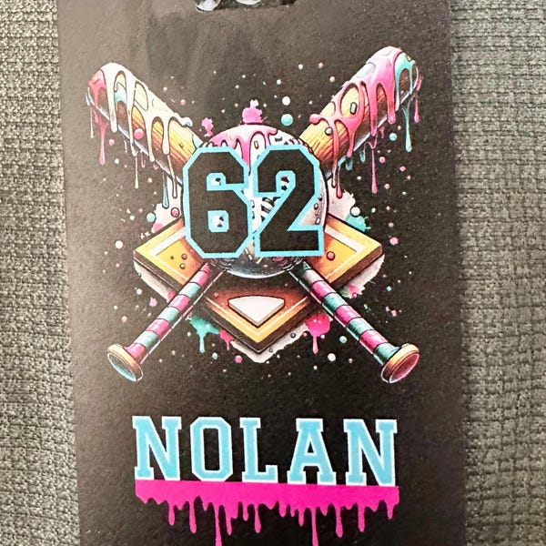 Drip Baseball Bag Tags, Baseball Name Tag, Equipment Bag Tag, Team ...