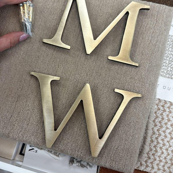 Brushed Brass Letters - Unlacquered Cast Brass Letters - Antique Aged ...