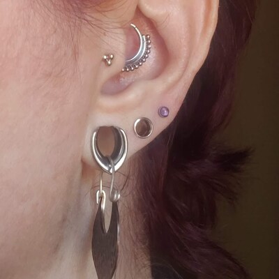 Shiny Sterling Silver Plugs Gauged Earrings Flesh Tunnels Stretched ...