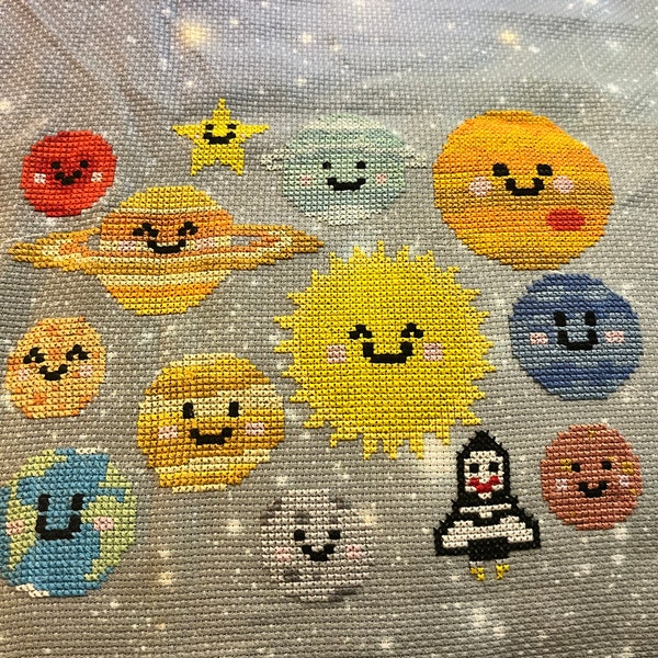 Solar System Cross Stitch Pattern, Universe Cross Stitch,space Cross ...