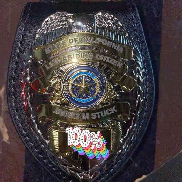 Engraved Security Style Badge Gold - Etsy UK