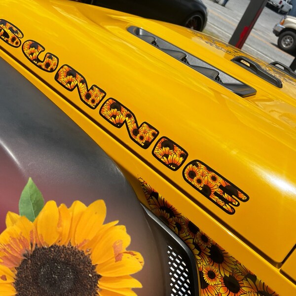 Two Printed Vinyl Hood Decals Custom Name Text Accessories, Hood Decals ...