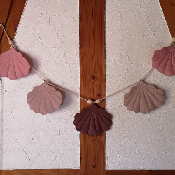 Linen Garland With Leaves eye of the Sea, Nursery Decoration, Handmade ...