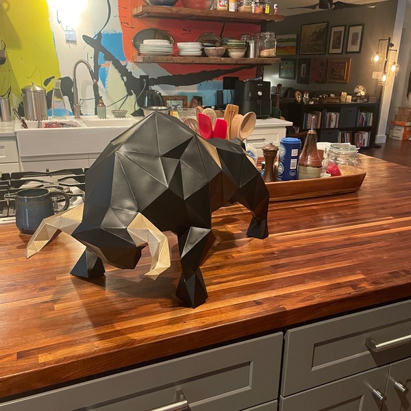 Toro Papercraft Plantilla，Abstracto 3D Origami, Decoración del Hogar ...