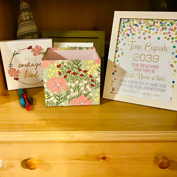 Time Capsule First Birthday Rainbow and Gold Personalized Time Capsule ...