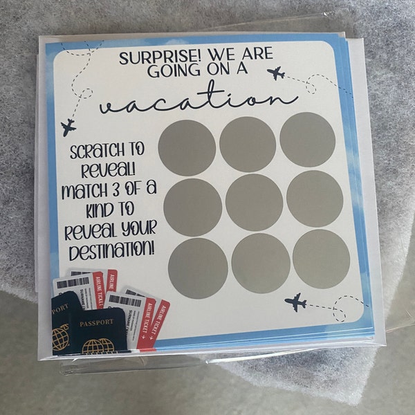 Travel Scratch and Match Vacation Reveal--secret Message-vacation ...