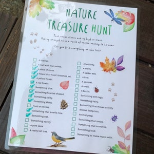 Nature Treasure Hunt for Kids Outdoor Scavenger Hunt Game Childrens ...