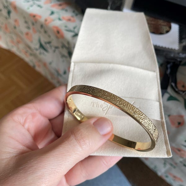 Gold Ayatul Kursi Bangle | 18K Plated Islamic Bracelet | Muslim Gift ...