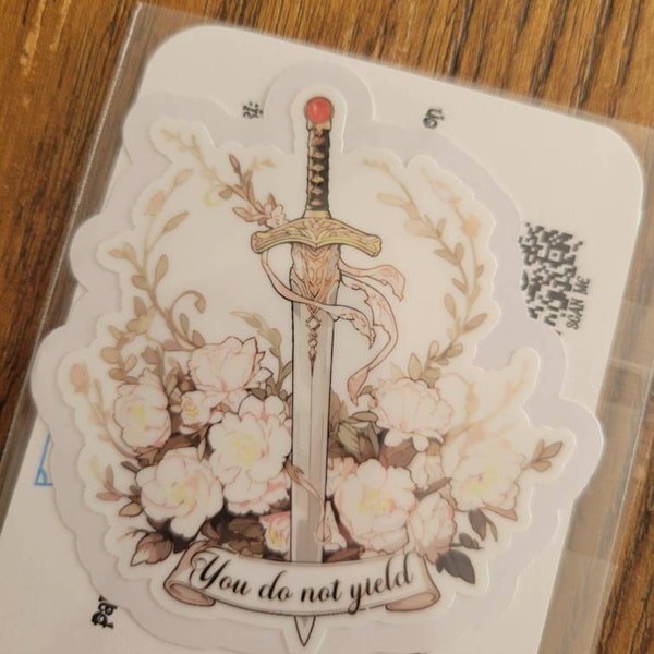 You Do Not Yield Sticker: Throne of Glass Sword, Floral Vinyl Decal - Etsy