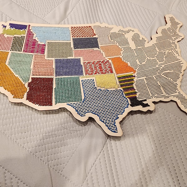 Stitchable Wooden US State Map | Cross Stitch & Embroidery United ...