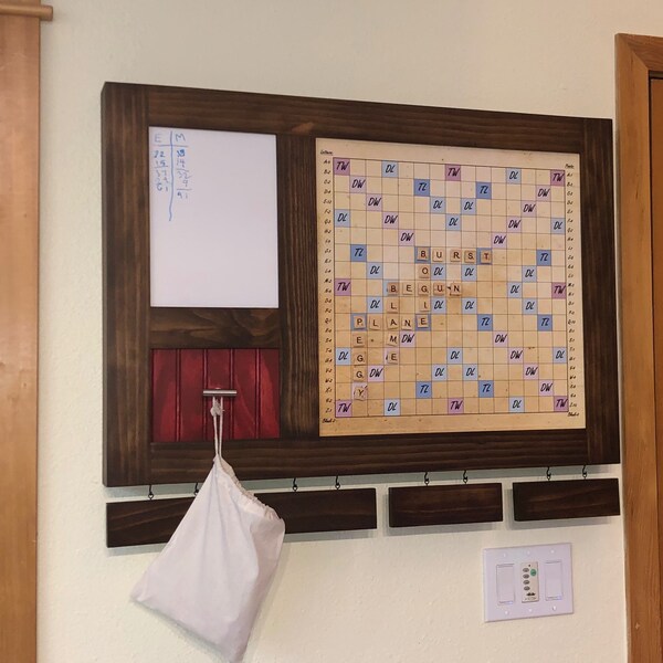 Magnetic Scrabble Board: Wall Mounted Game for Family - Etsy