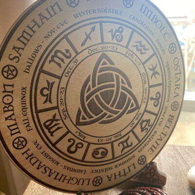 Celtic Calendar With Wooden Stand Solstice Wheel of the Year Pagan ...