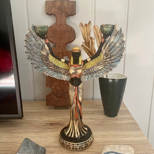 Isis Statue , Egyptian Goddess Isis Statue , Black Egyptian God Statue ...