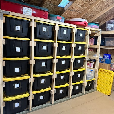 DIY Tote Rack Plans for the Commander 27-gallon Bins Sold by Lowes 4 ...