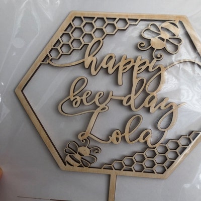 Bee Custom Cake Topper, Bumble Bee Birthday Cake Topper, Bee Day Cake ...