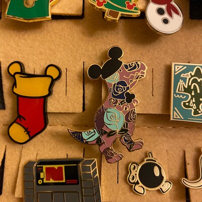 Hard Enamel Disney Inspired Dino Trex Floral Lapel Pin - Etsy