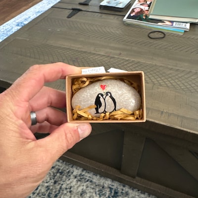 Penguin Pebble Romantic Gift for Girlfriend Boyfriend Small Anniversary ...