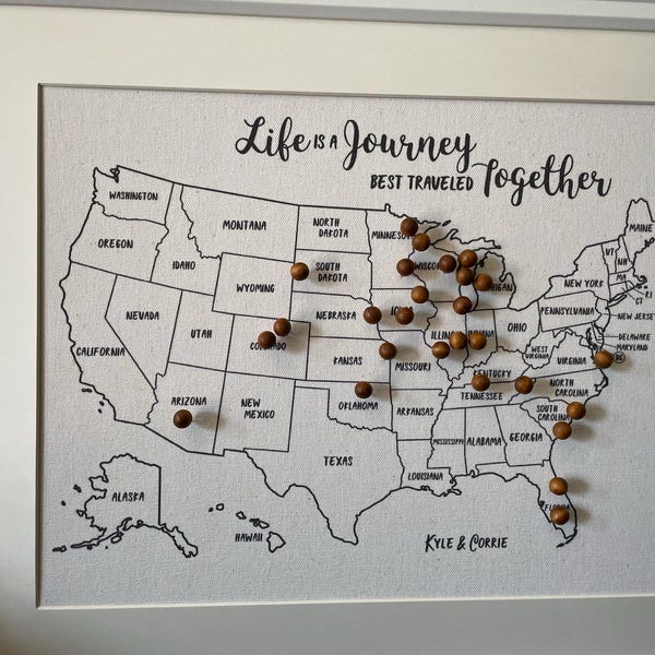 DIY Kit Push Pin Map, US Map With Push Pins, Travel Map Tracker, United ...