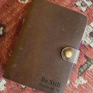 Personalized Refillable 6 Ring Rustic Leather A6 Journal Cover With Pen ...