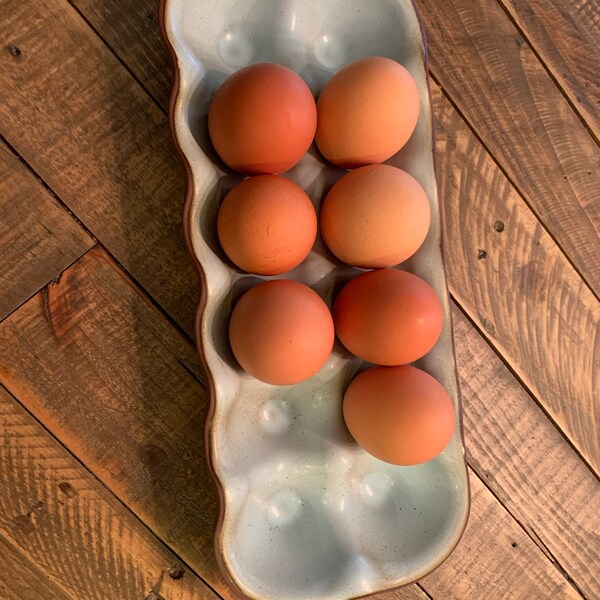 Ceramic Egg Crate - Egg Holder- Handmade Stoneware Tray- Jefferson ...