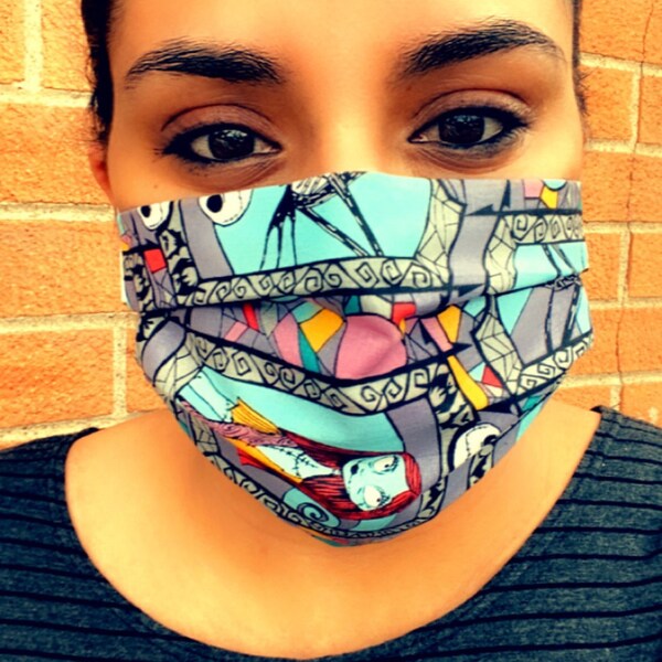 Reversible/washable Jack & Sally Face Mask (adult Size) - Etsy