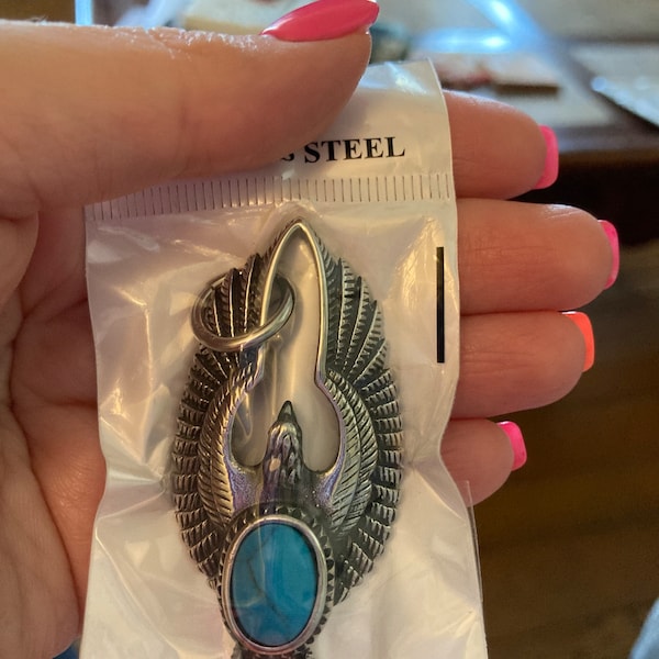 Native American Indian Eagle Stainless Steel Pendant Necklace for Men ...